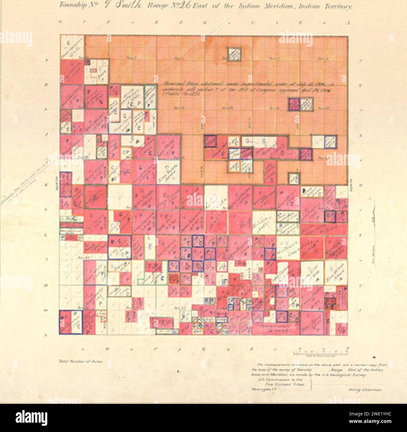 Allotment Map of Township 9 South of Range 26 East of the Indian ...