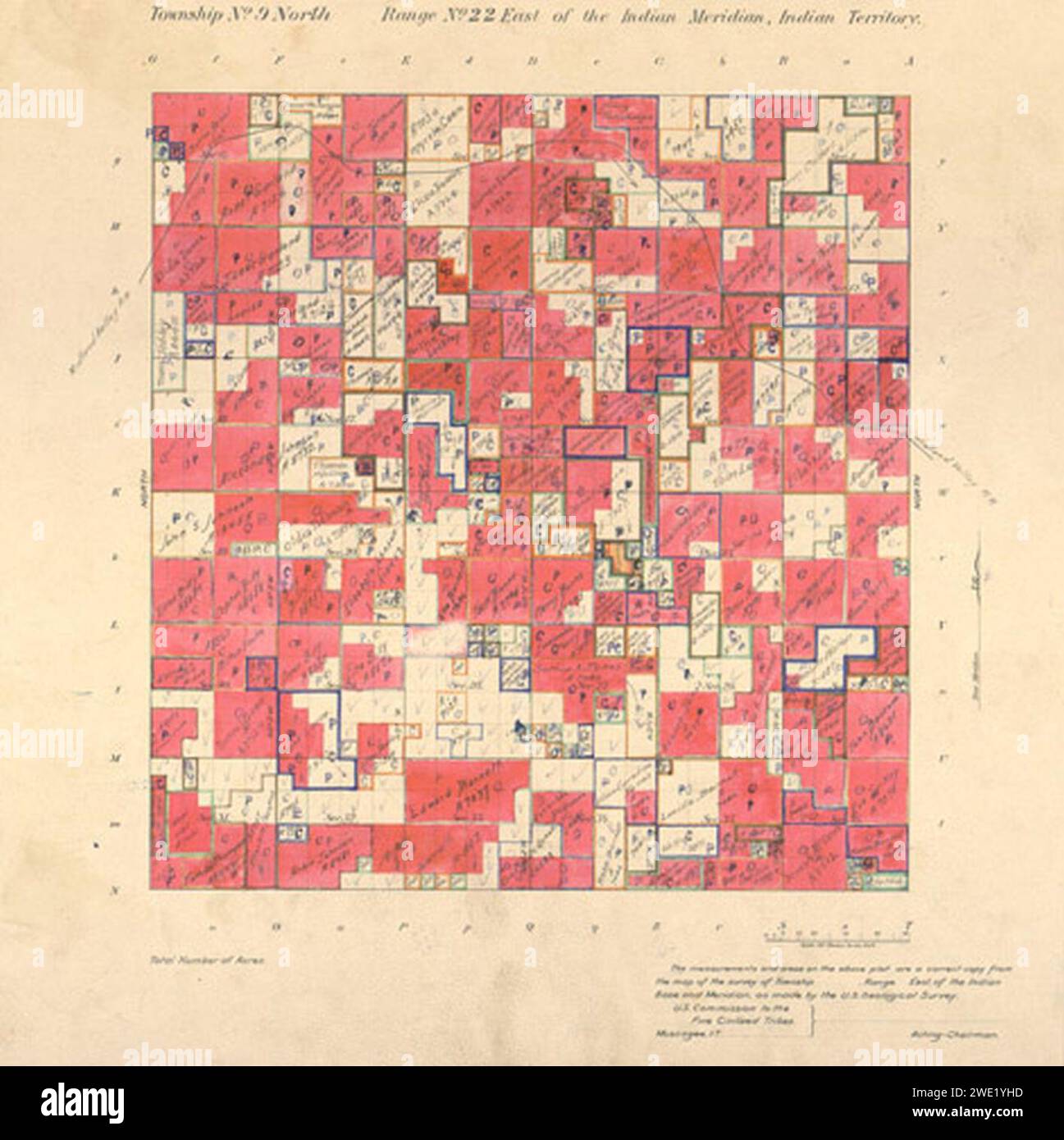 Allotment Map of Township 9 North of Range 22 East of the Indian ...