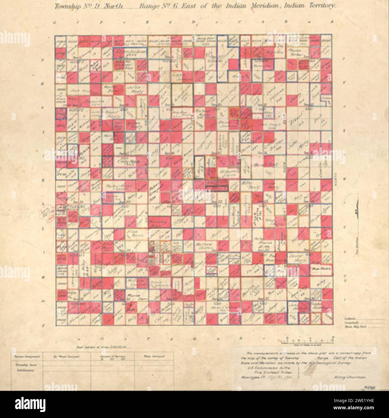 Allotment Map of Township 9 North of Range 6 East of the Indian ...