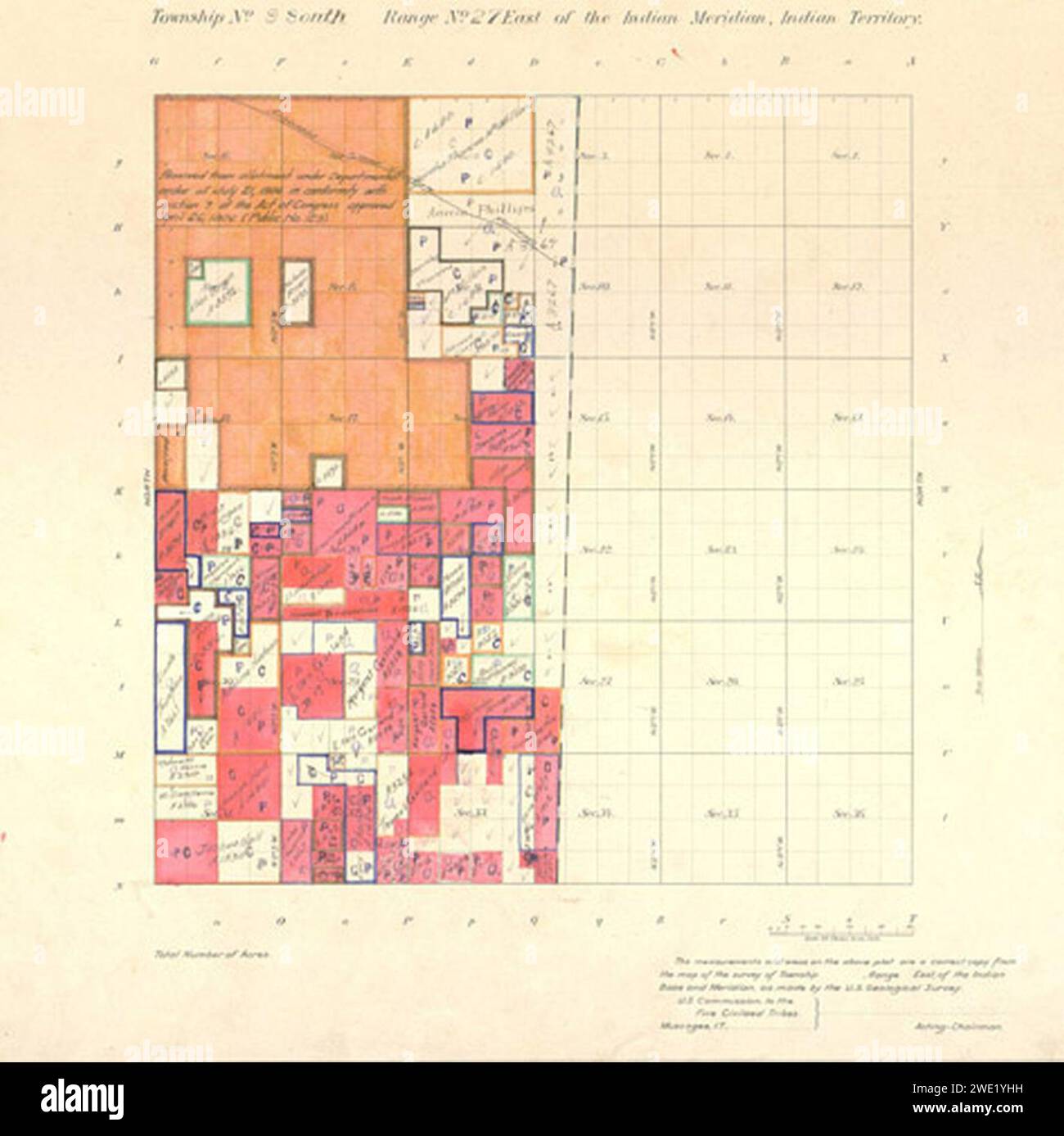 Allotment Map of Township 9 South of Range 27 East of the Indian ...