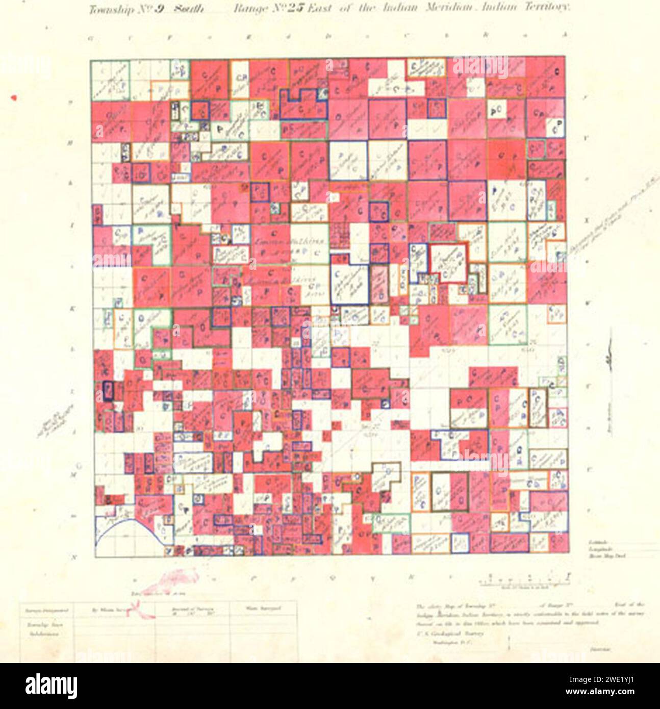 Allotment Map of Township 9 South of Range 25 East of the Indian ...