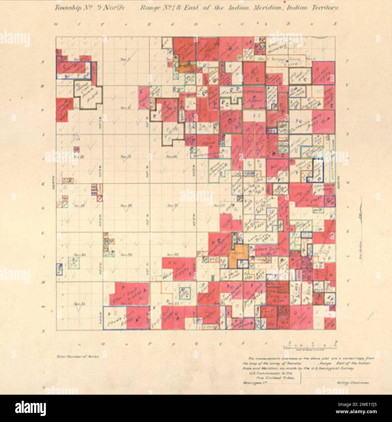 Allotment Map of Township 9 North of Range 18 East of the Indian ...