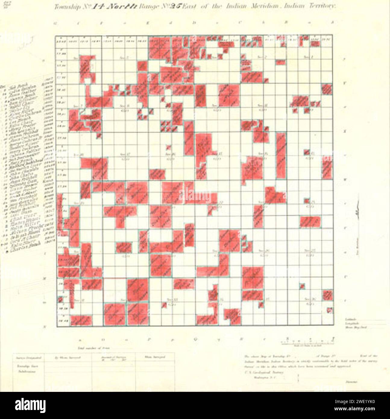 Allotment Map of Township 14 North of Range 25 East of the Indian ...