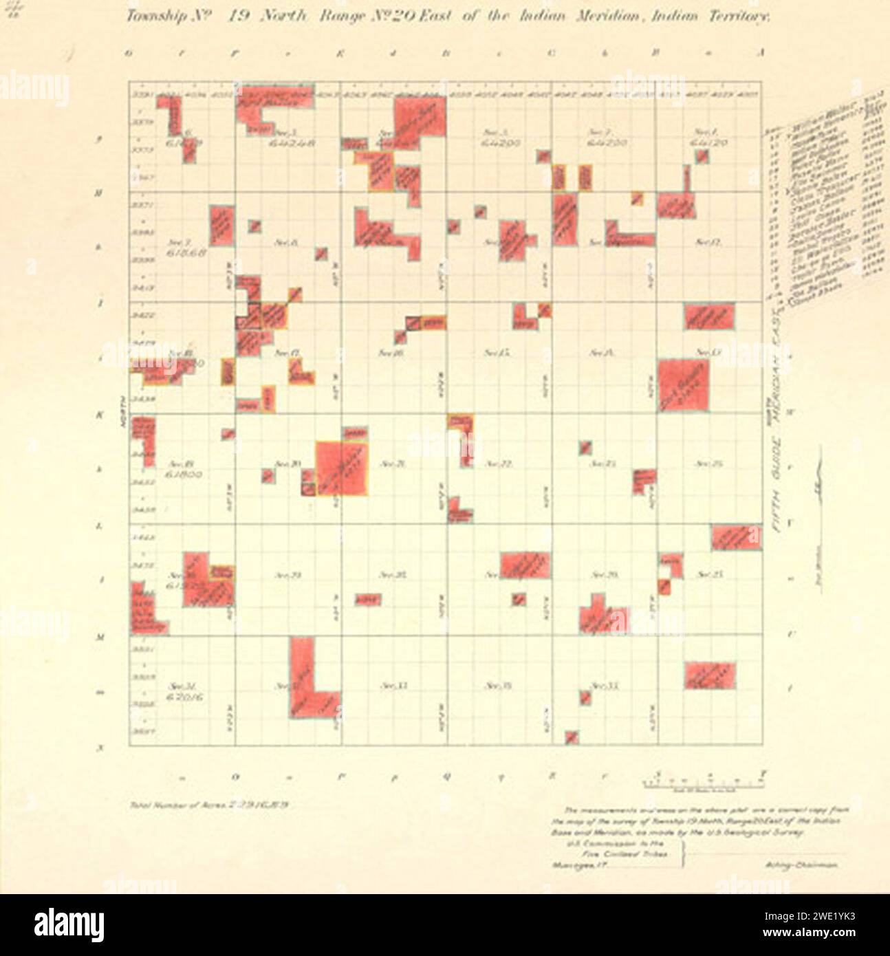 Allotment Map of Township 19 North of Range 20 East of the Indian ...