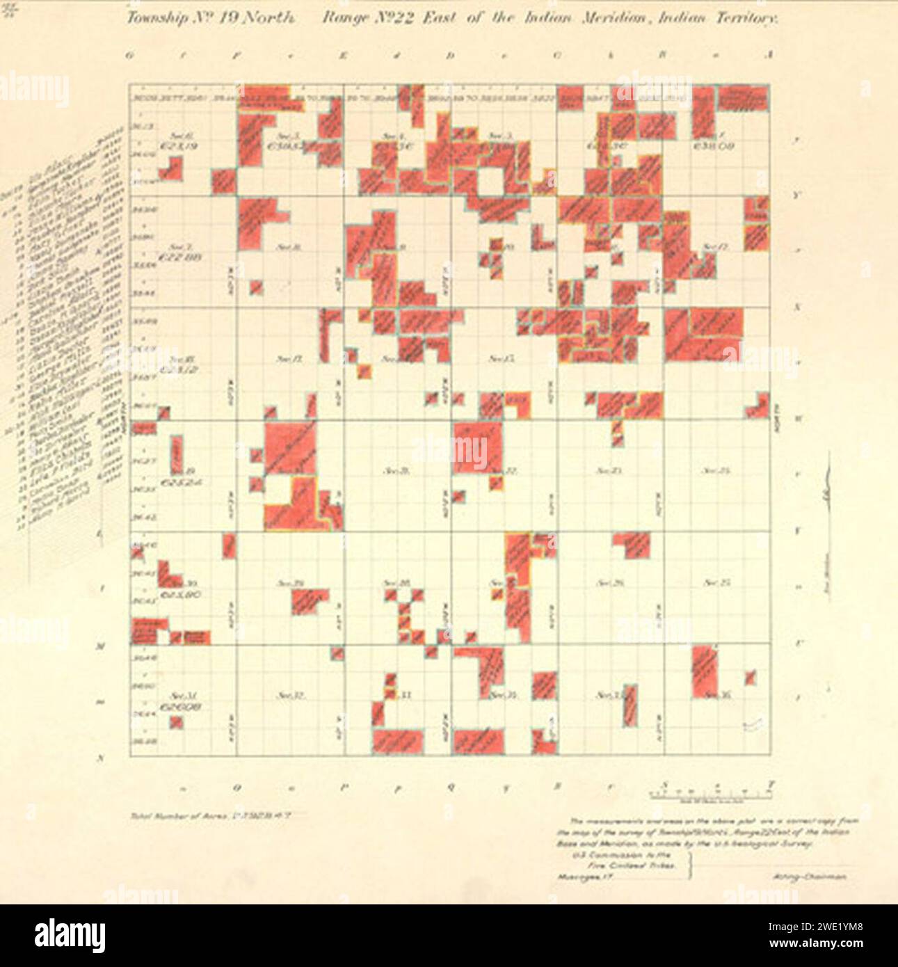 Allotment Map of Township 19 North of Range 22 East of the Indian ...