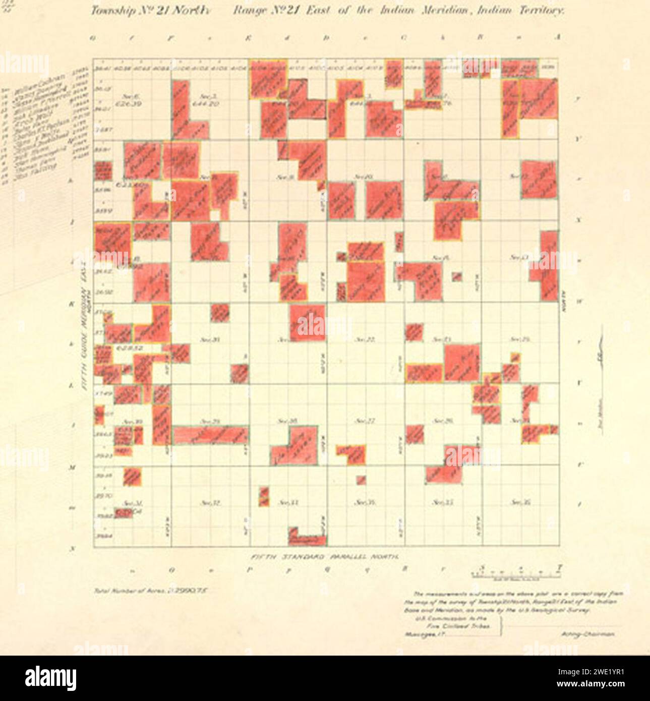 Allotment Map of Township 21 North of Range 21 East of the Indian ...