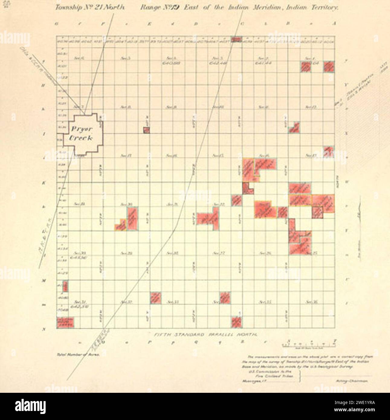 Allotment Map of Township 21 North of Range 19 East of the Indian ...