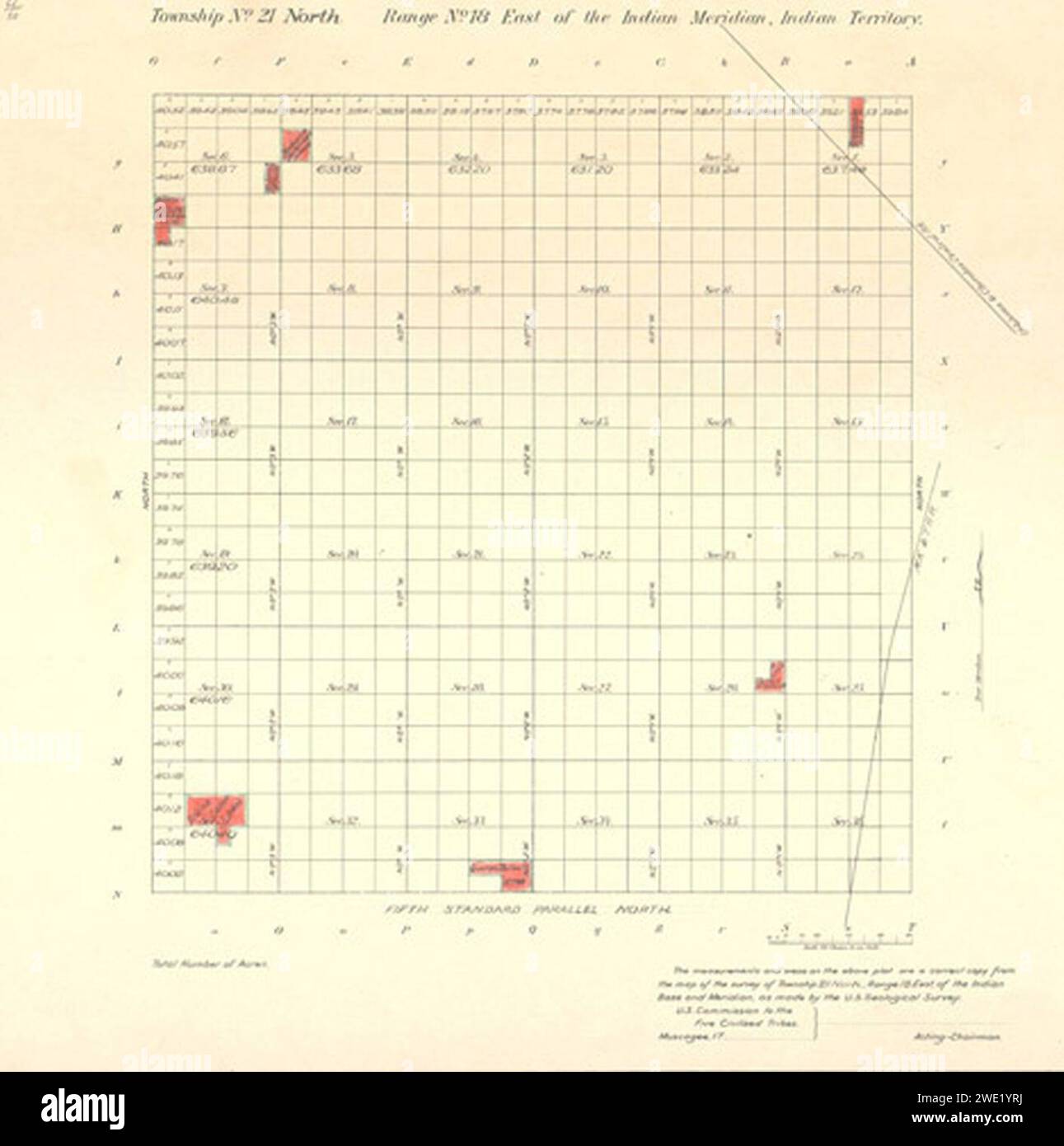 Allotment Map of Township 21 North of Range 18 East of the Indian ...