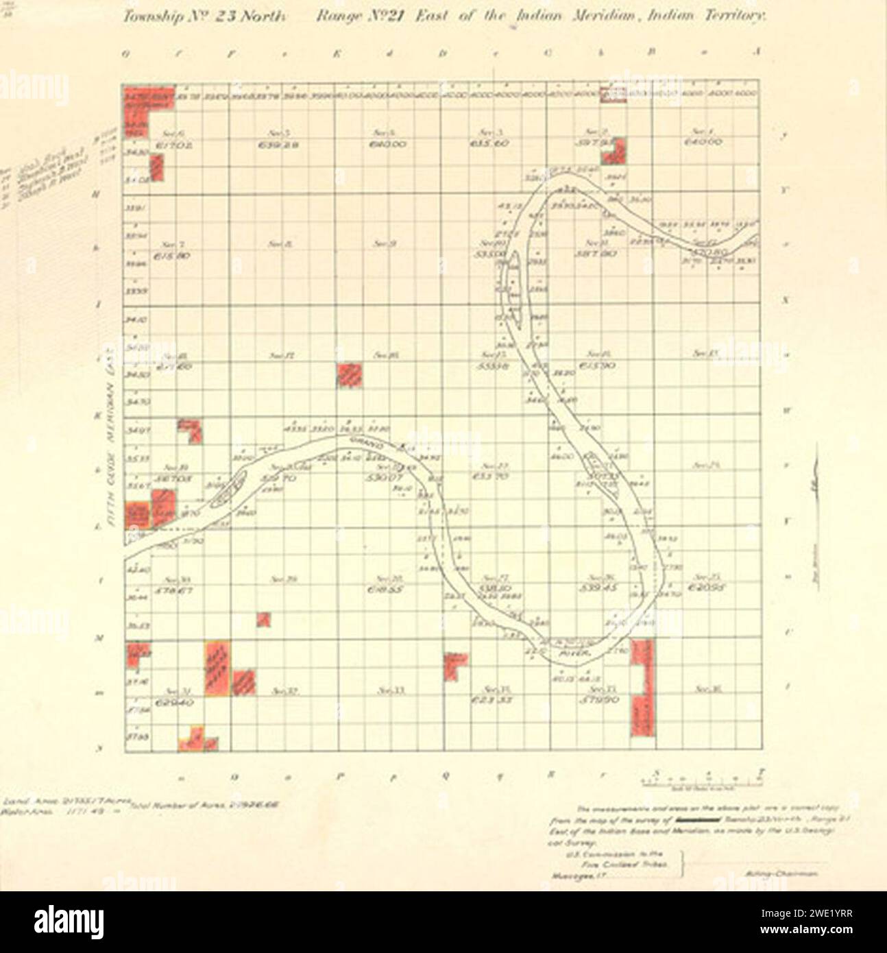 Allotment Map of Township 23 North of Range 21 East of the Indian ...