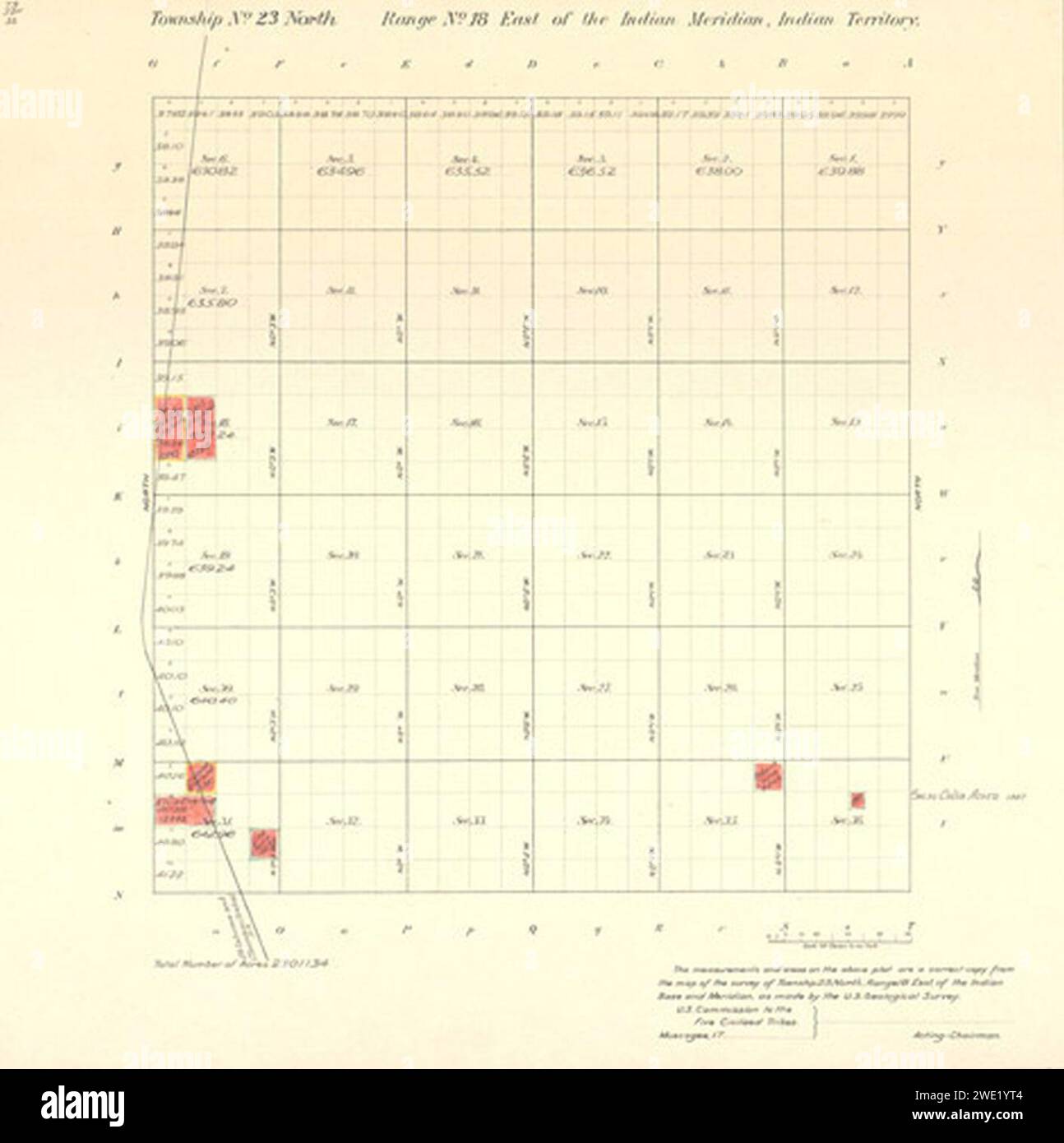 Allotment Map of Township 23 North of Range 18 East of the Indian ...