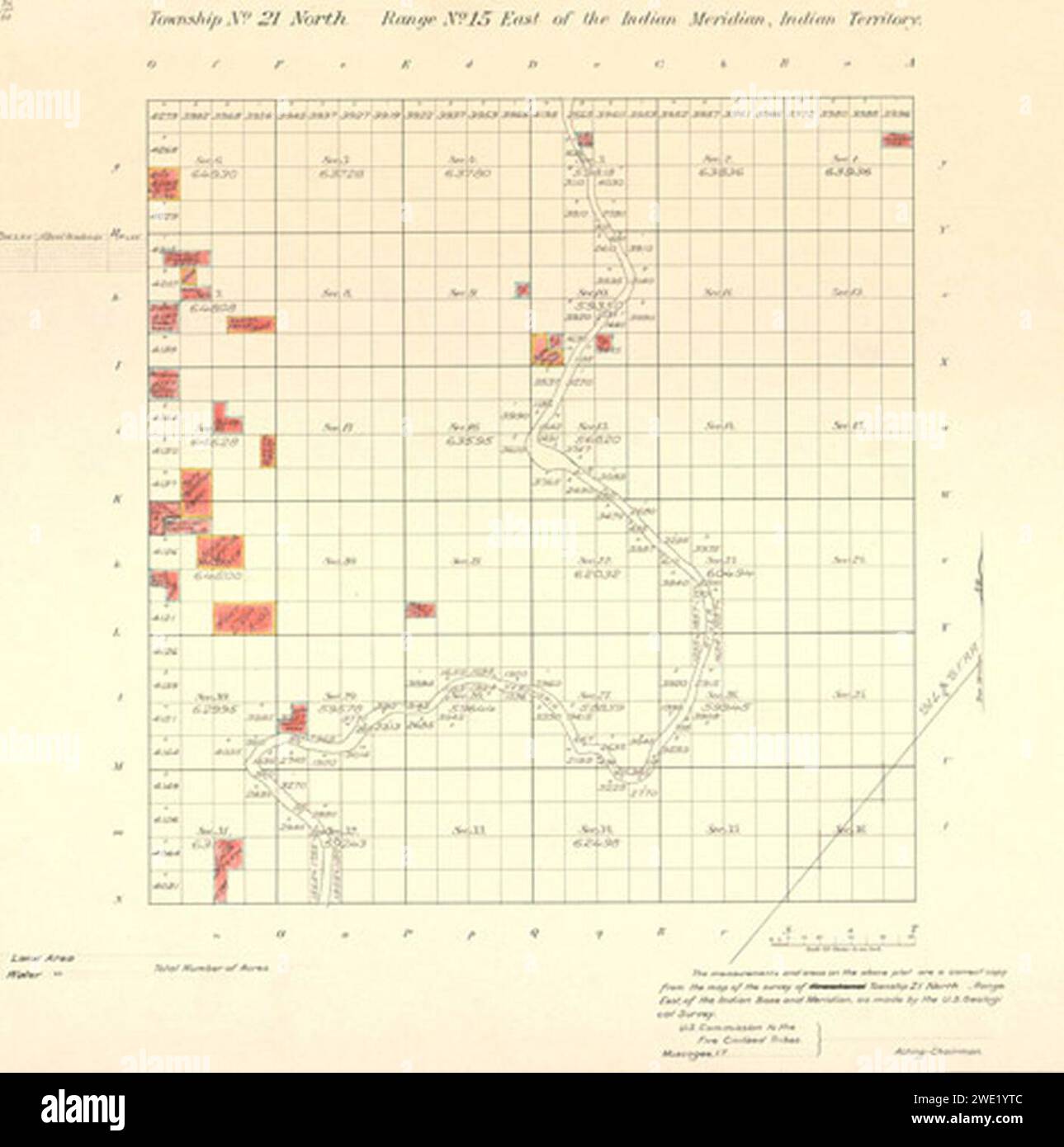 Allotment Map of Township 21 North of Range 15 East of the Indian ...