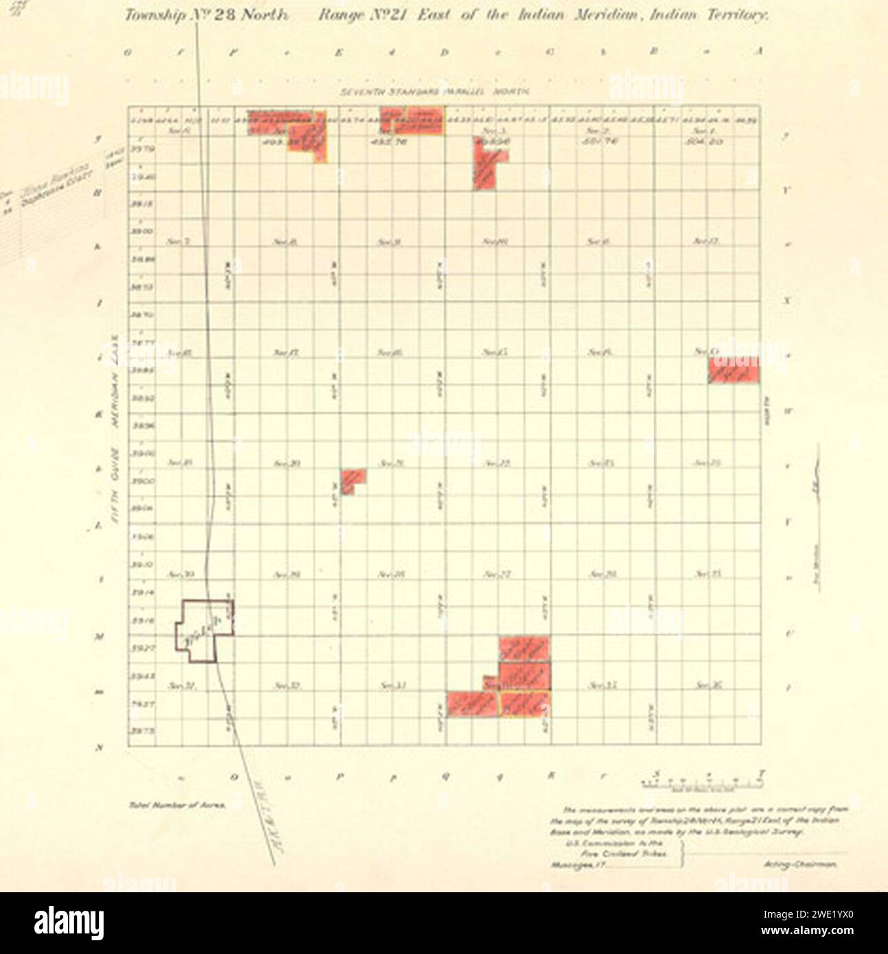 Allotment Map of Township 28 North of Range 21 East of the Indian ...