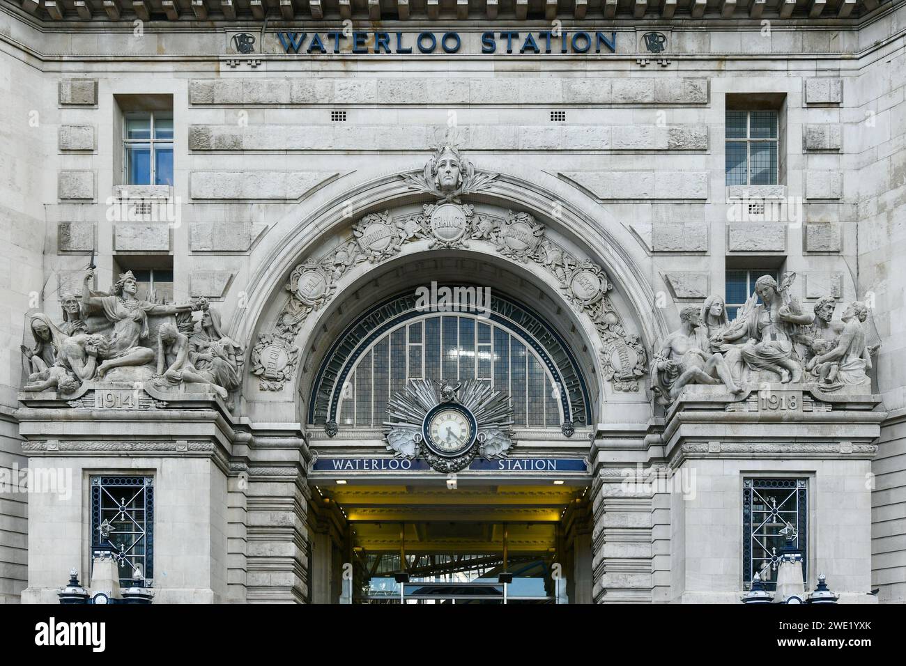 London, England - Aug 27, 2022: Entrance to the Waterloo underground ...