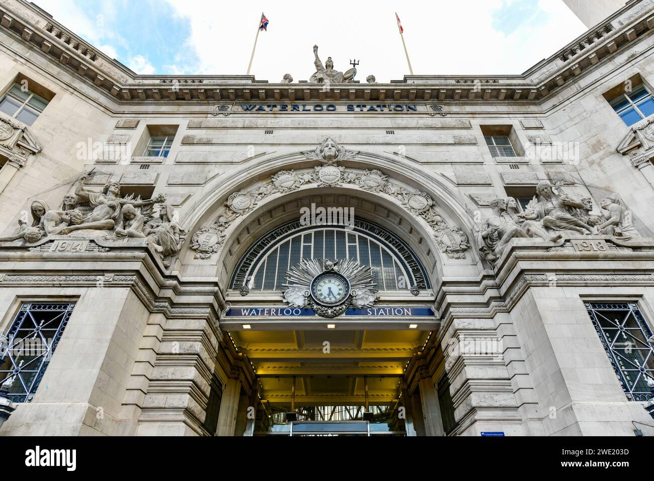 London, England - Aug 27, 2022: Entrance to the Waterloo underground ...