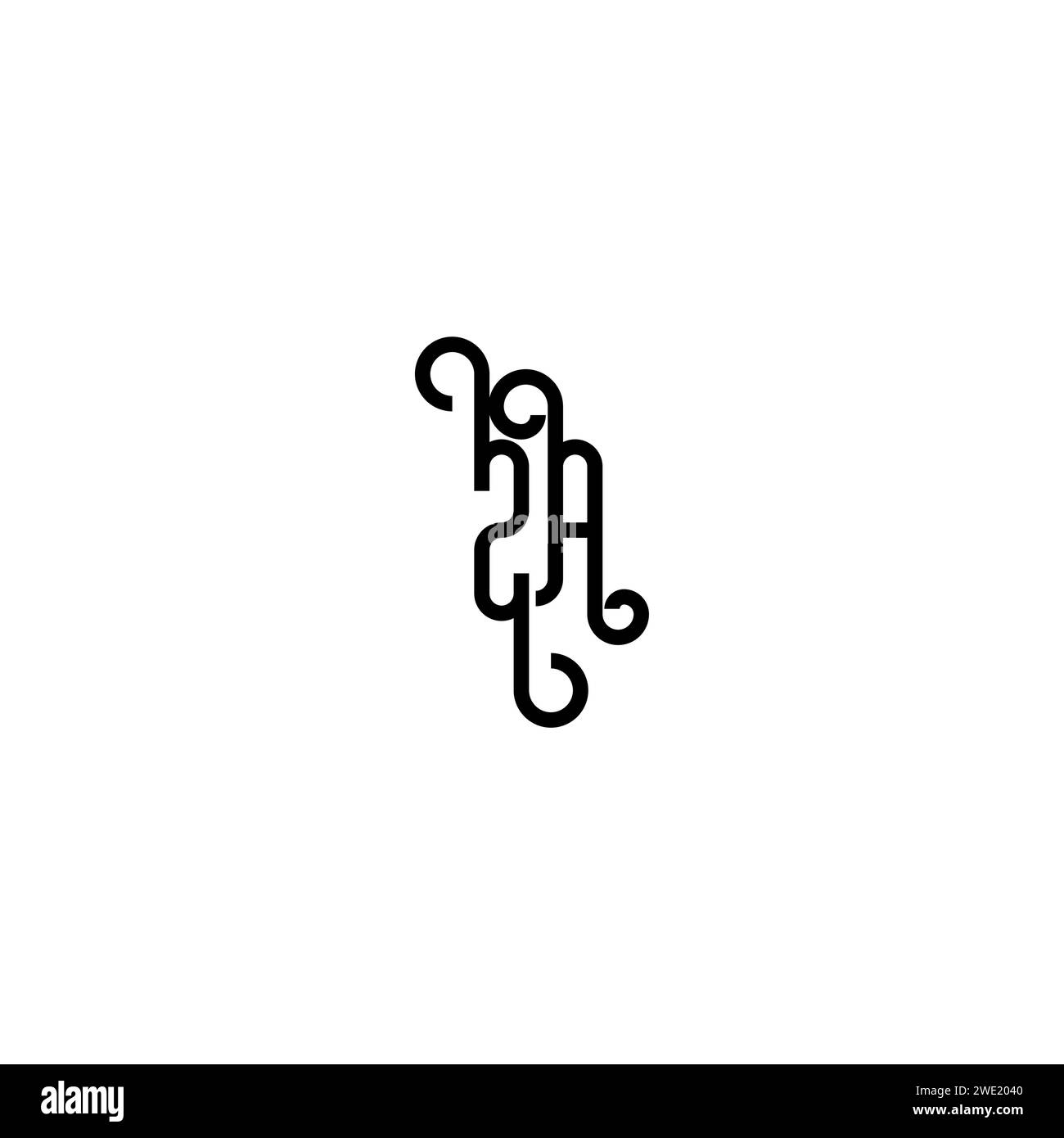 ZA simple curved concept initial logo design black and white background ...