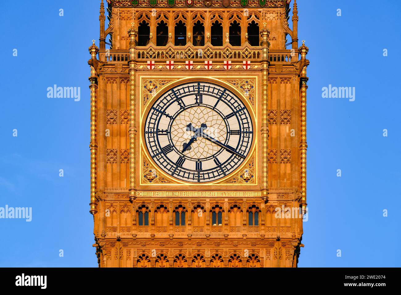 A view of the popular London landmark, the clock tower known as Big Ben ...