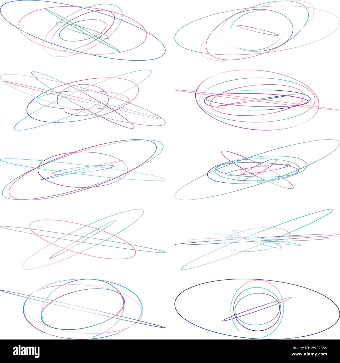 An abstract cut out transparent iridescent oval gradient shape ...