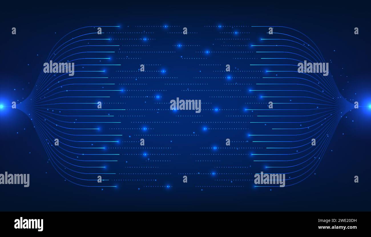 Big data technology background Shows links to exchange digital command ...