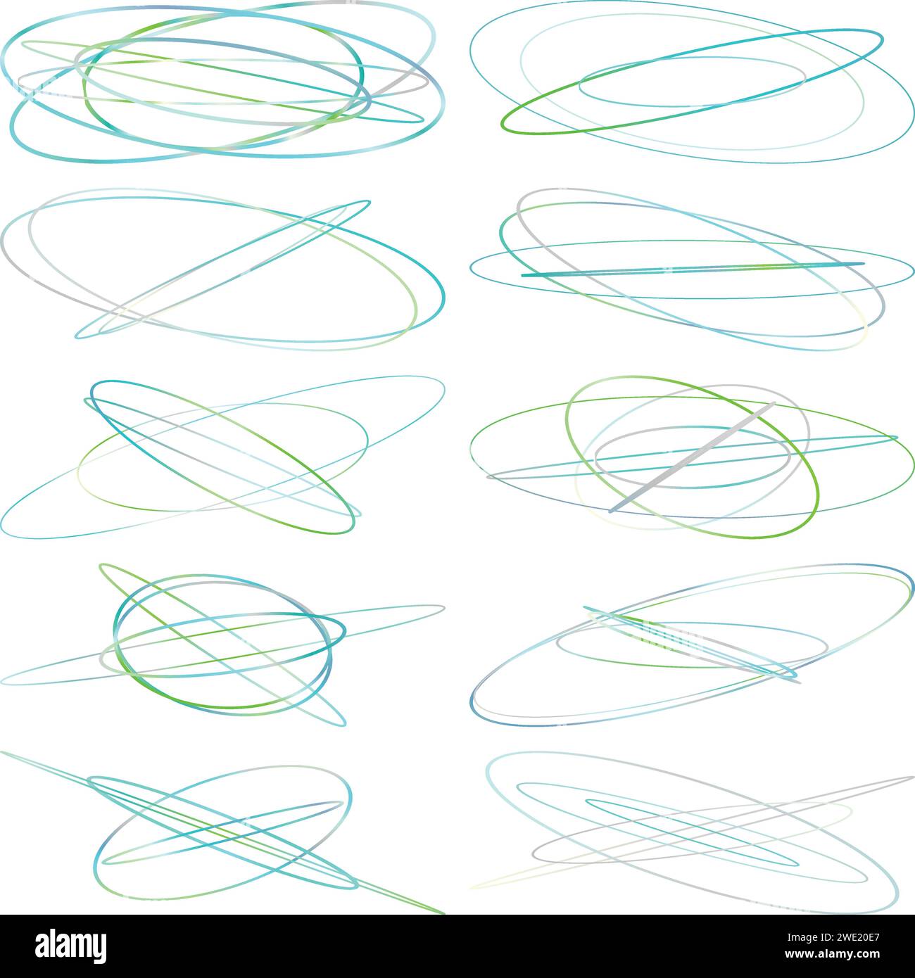 An abstract cut out transparent iridescent oval gradient shape ...