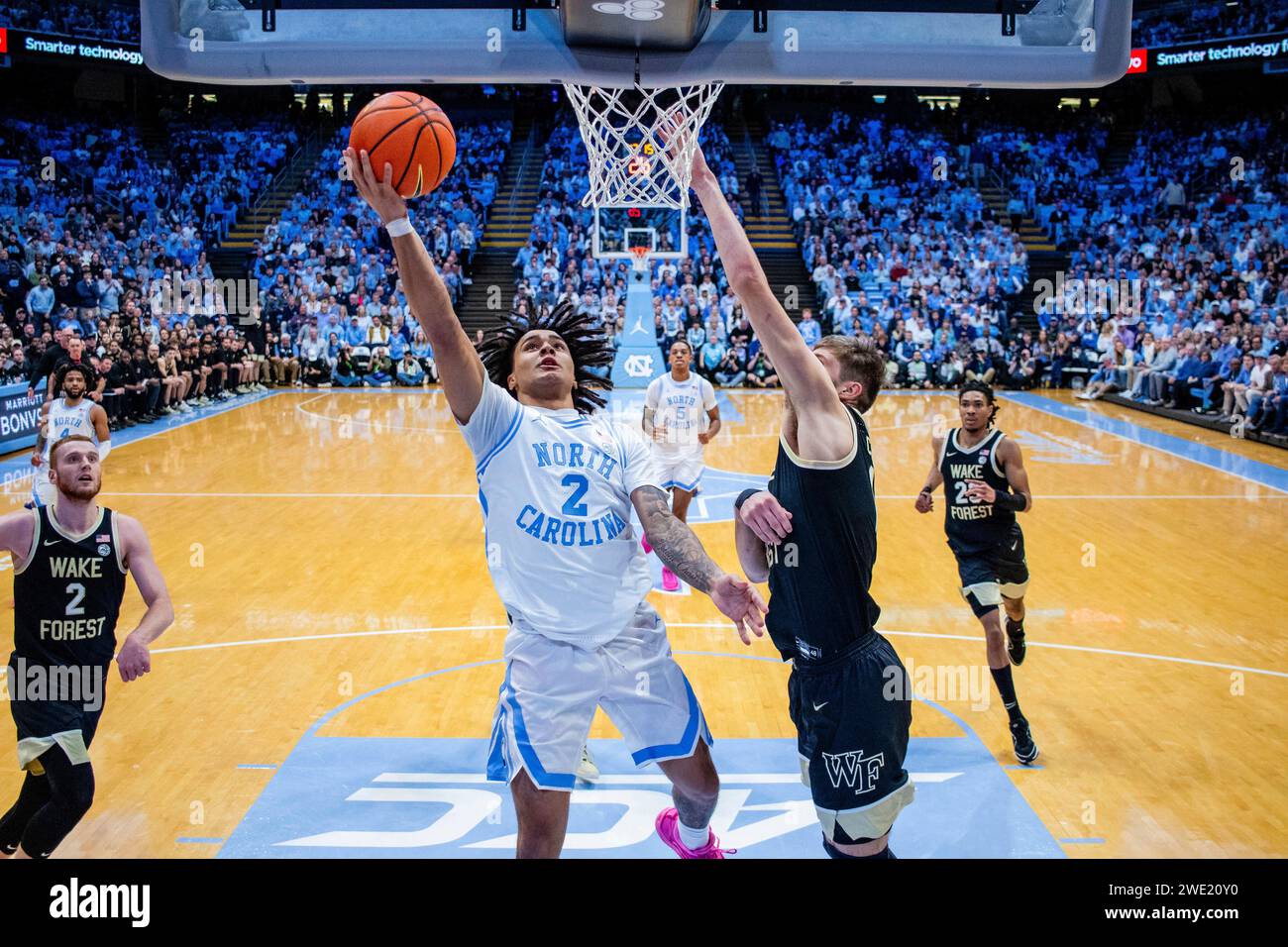 January 22, 2024: North Carolina Tar Heels guard Elliot Cadeau (2 ...
