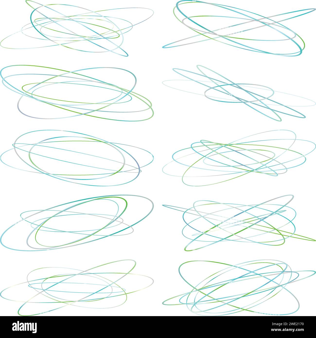 An abstract cut out transparent iridescent oval gradient shape ...