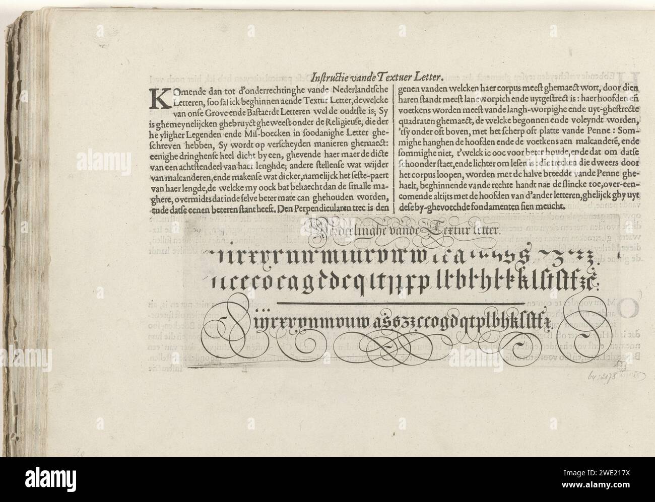 Description and writing example of the Textur Letter, Simon Frisius ...