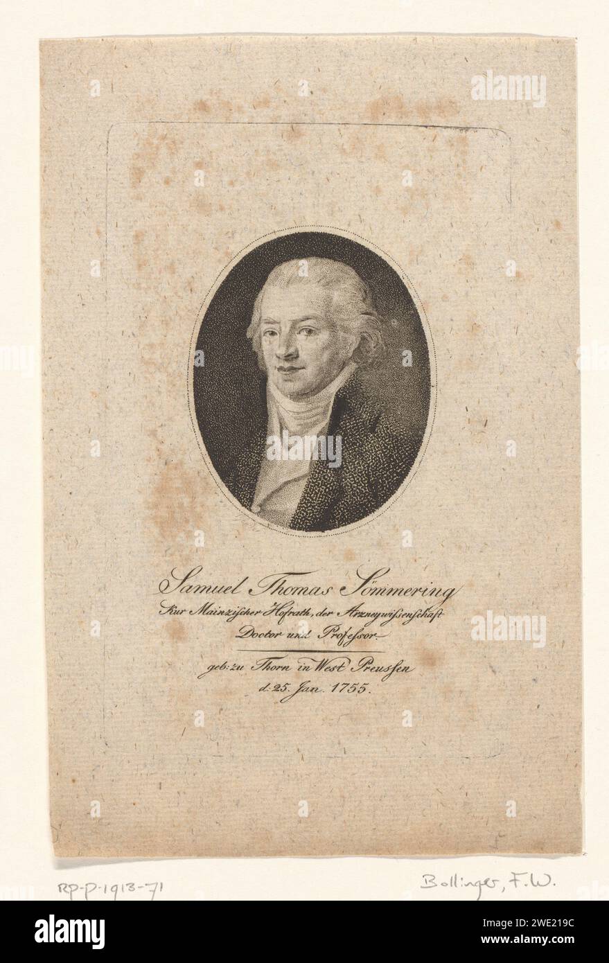Portrait van Samuel Thomas von Sömmerring, Friedrich Wilhelm Bollinger ...