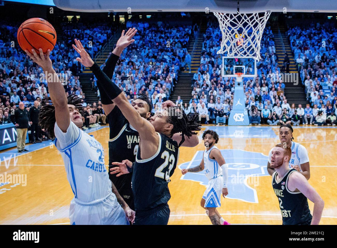 January 22, 2024: North Carolina Tar Heels guard Elliot Cadeau (2 ...