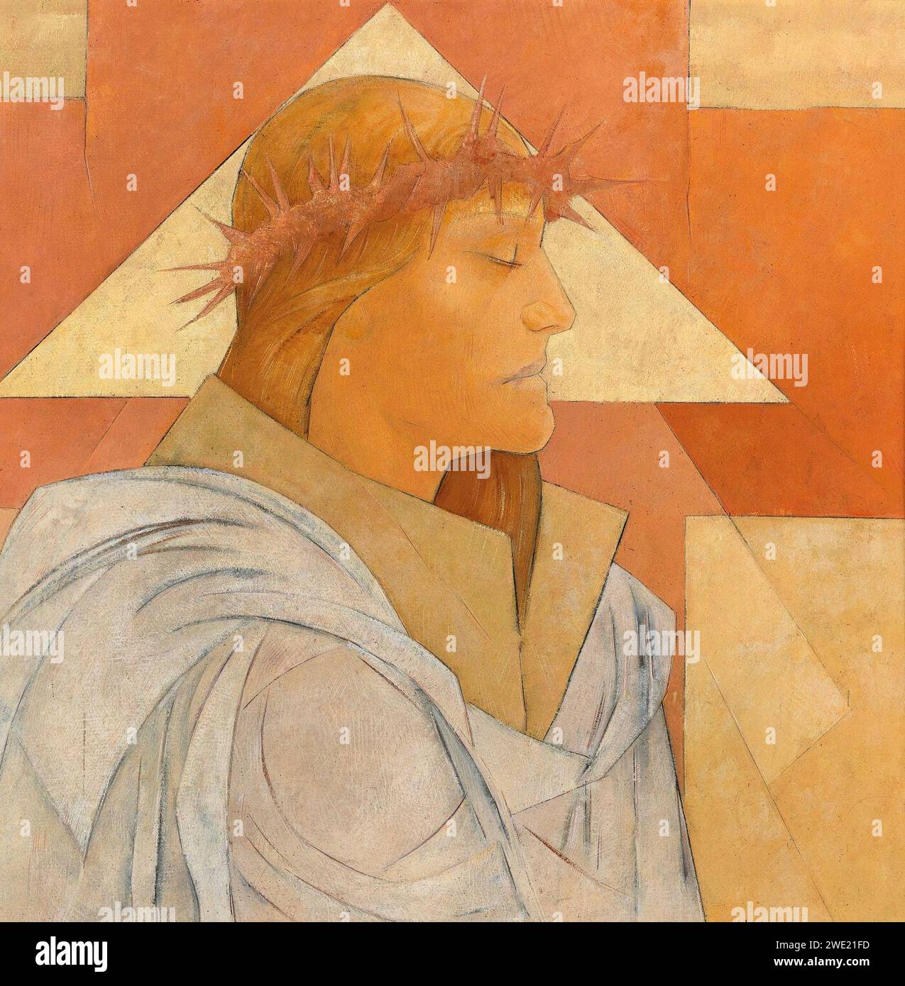 Aloys Wach - Christ with crown of thorns and triangular halo Stock ...