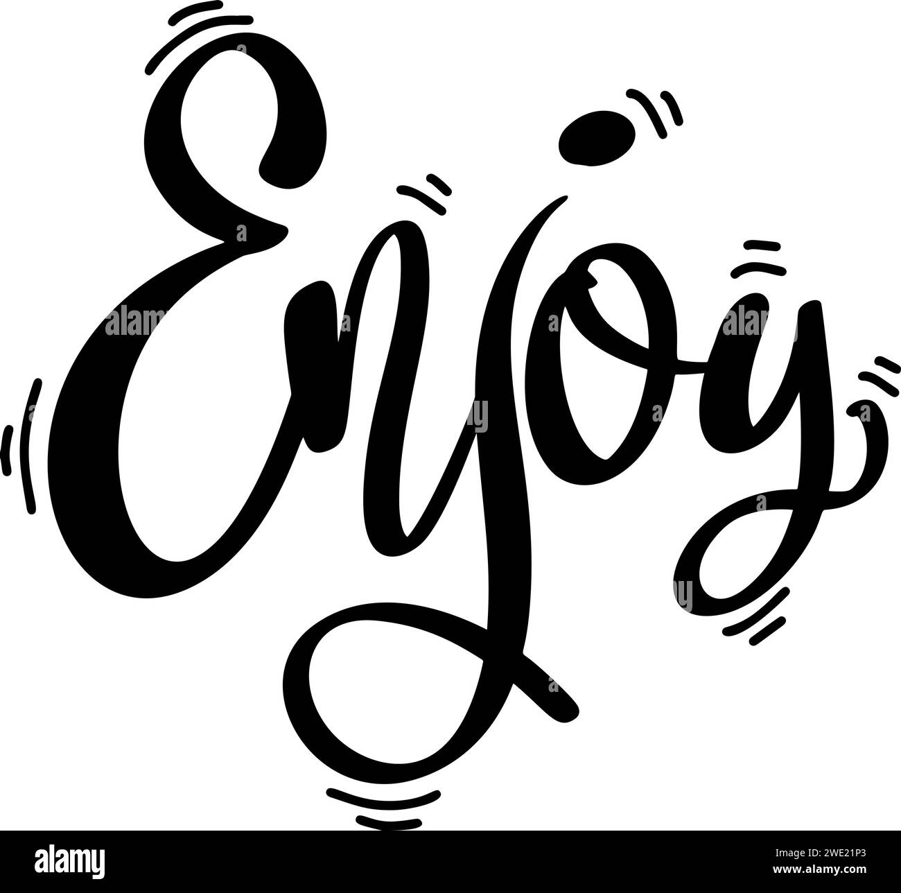 Enjoy, hand lettering phrase, poster design, calligraphy vector ...