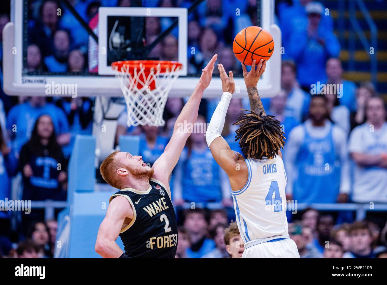 Chapel Hill, NC, USA. 22nd Jan, 2024. North Carolina Tar Heels guard RJ ...