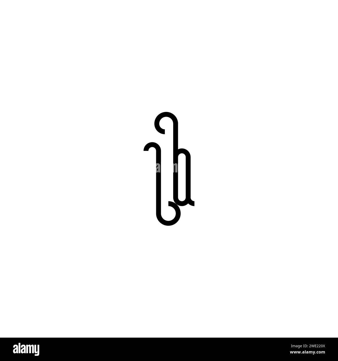 IQ simple curved concept initial logo design black and white background ...