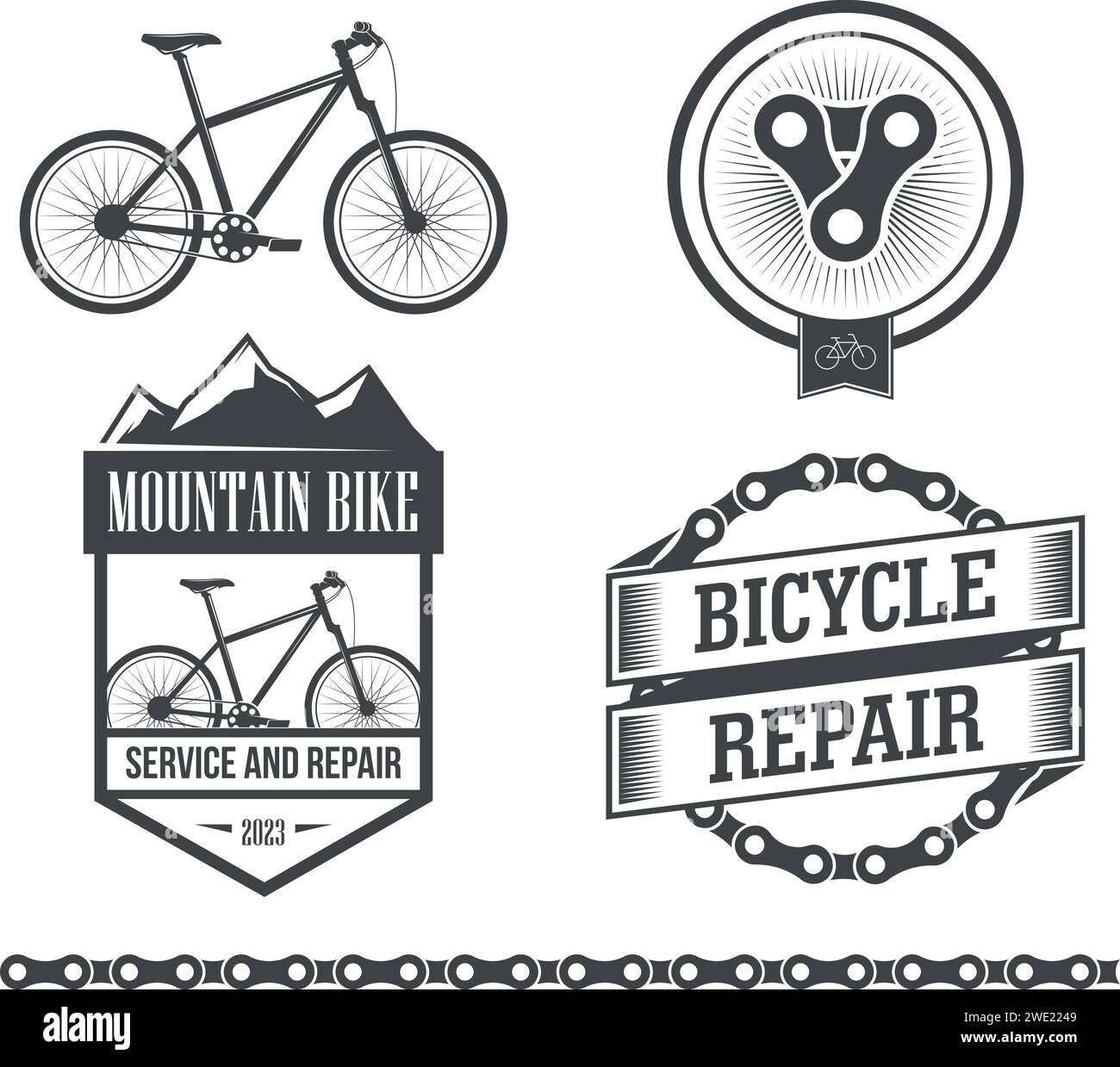 Bike repair logo Black and White Stock Photos & Images - Alamy