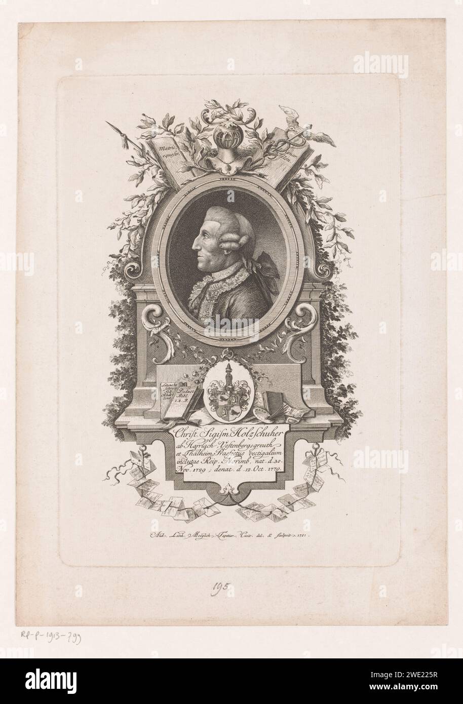 Portrait van Christoph Sigismund Holzschuher, Andreas Leonhard Moeglich ...