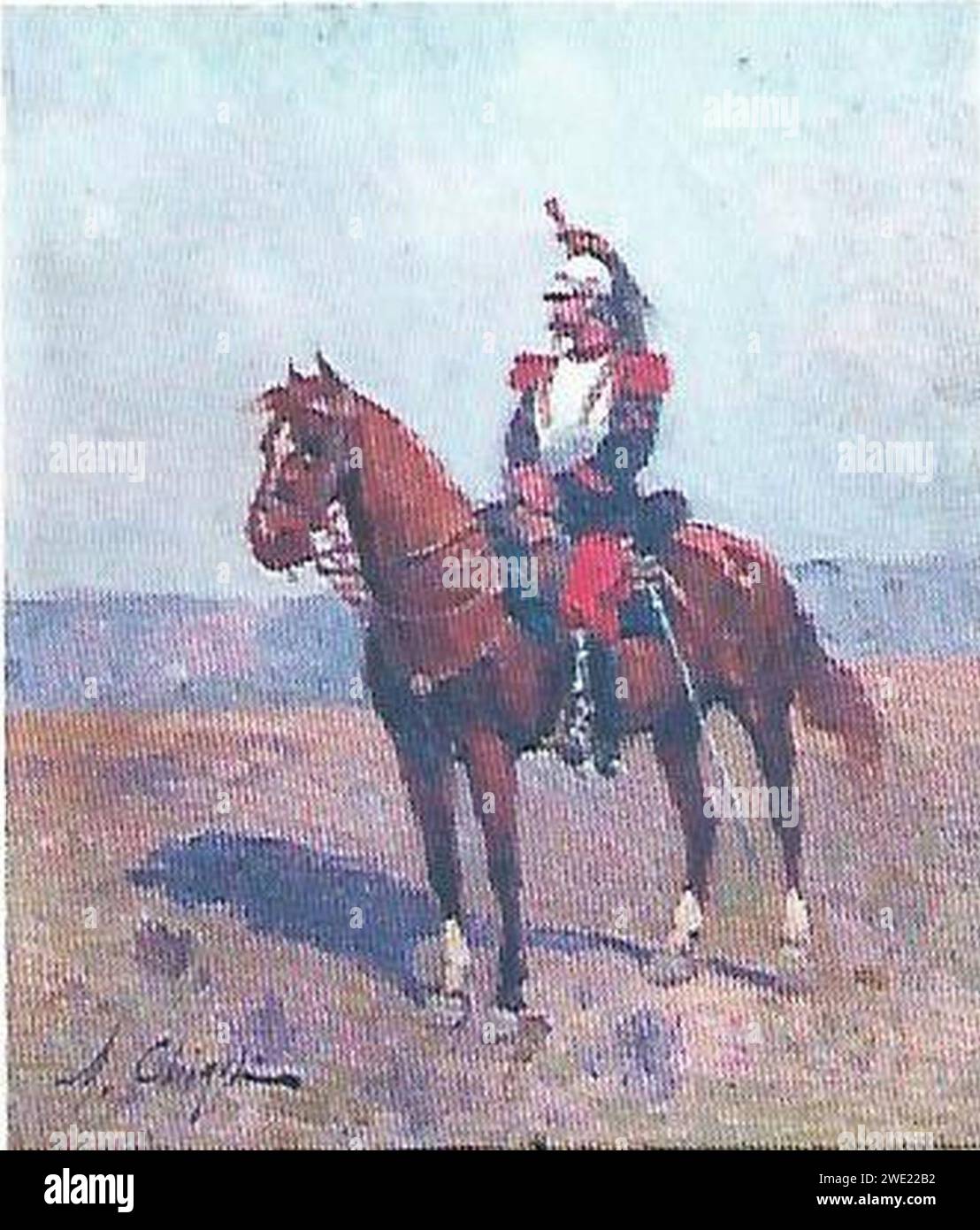 Alphonse Chigot (1823-1917), military painter, Un cavalier (1870 Stock ...
