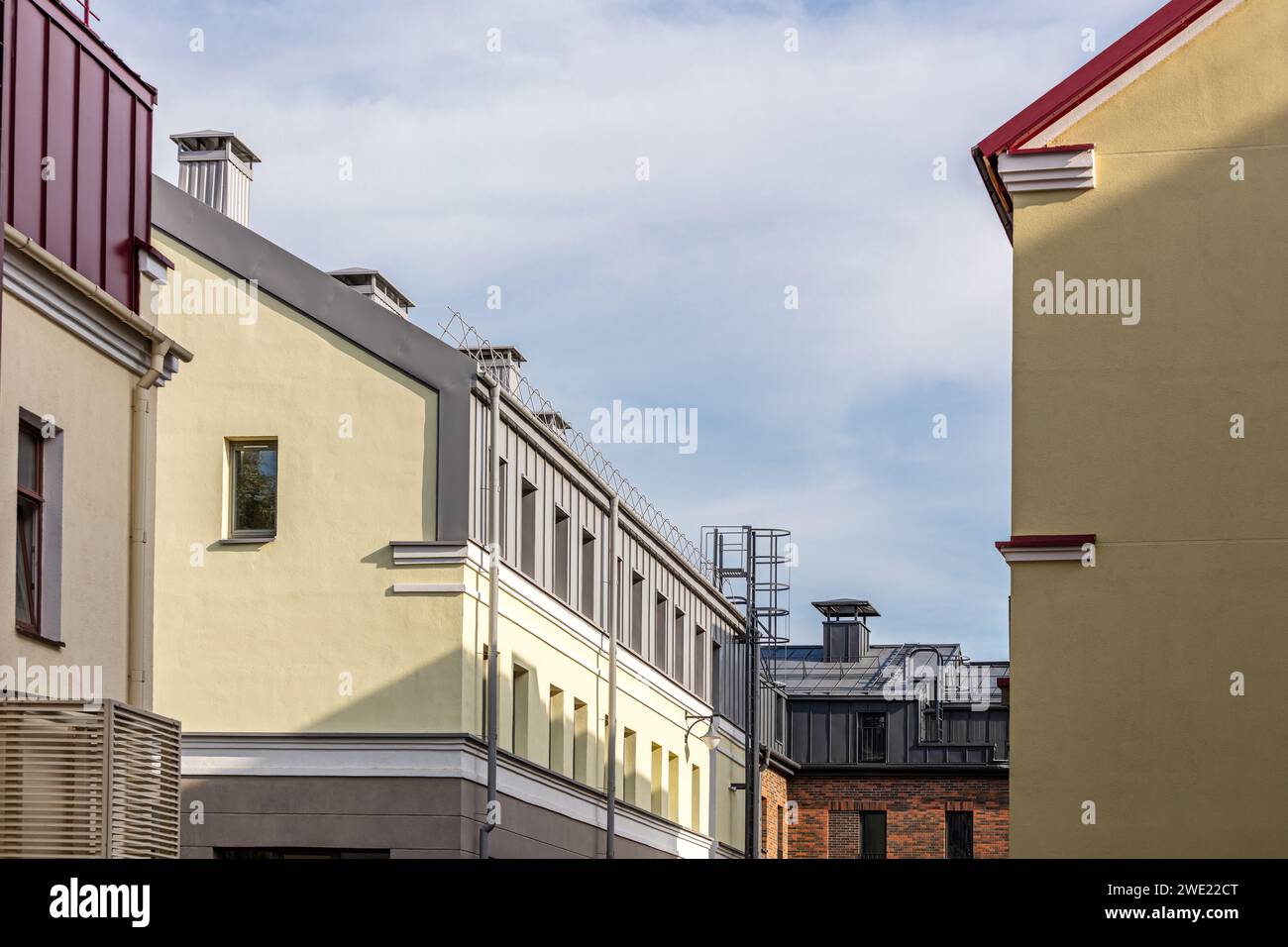 newly renovated old apartment buildings in city residential area Stock ...