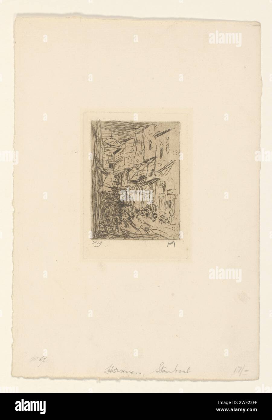 Riders in Constantinople, Marius Bauer, 1889 print A group of riders ...
