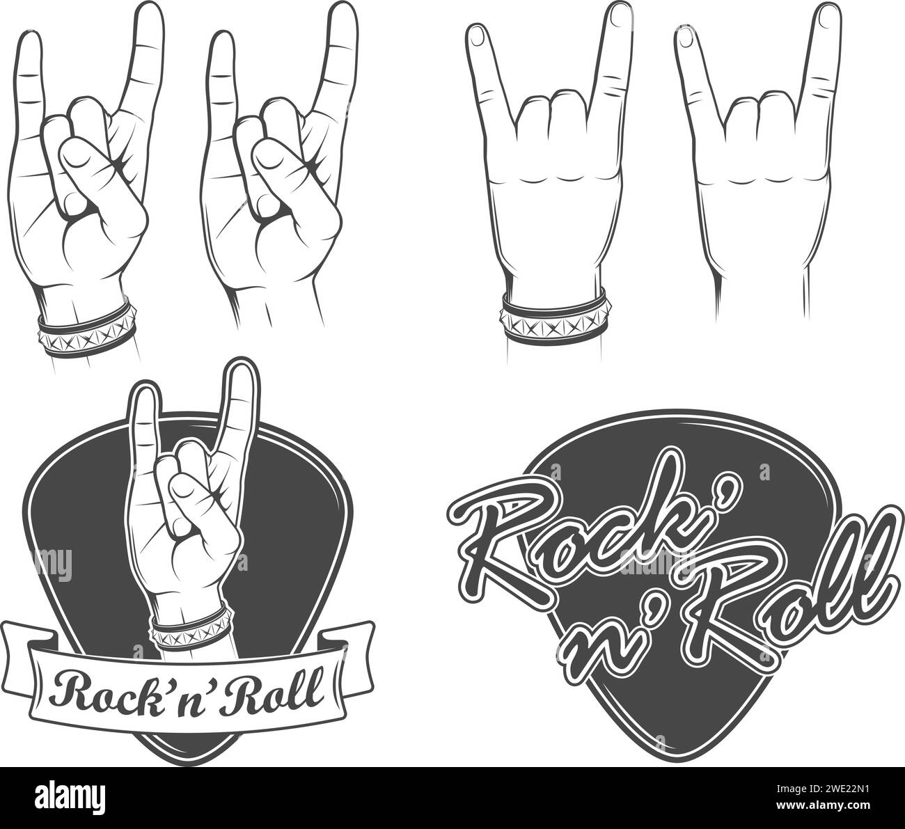 Gesture sign set hi-res stock photography and images - Alamy