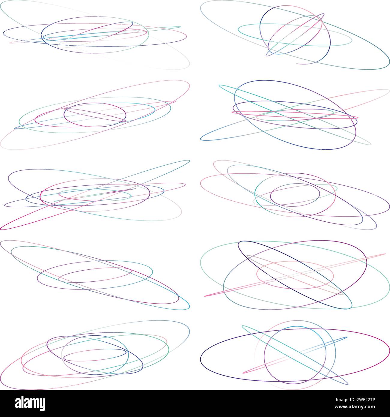 An abstract cut out transparent iridescent oval gradient shape ...