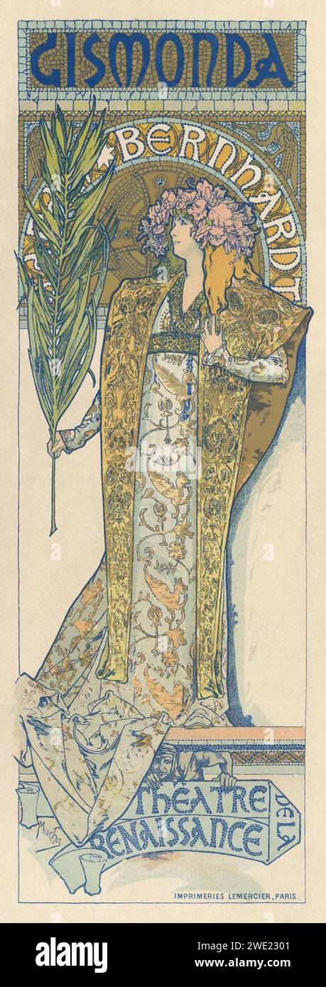 Alphonse Mucha - Poster for Victorien Sardou's Gismonda starring Sarah Bernhardt Stock Photo - Alamy