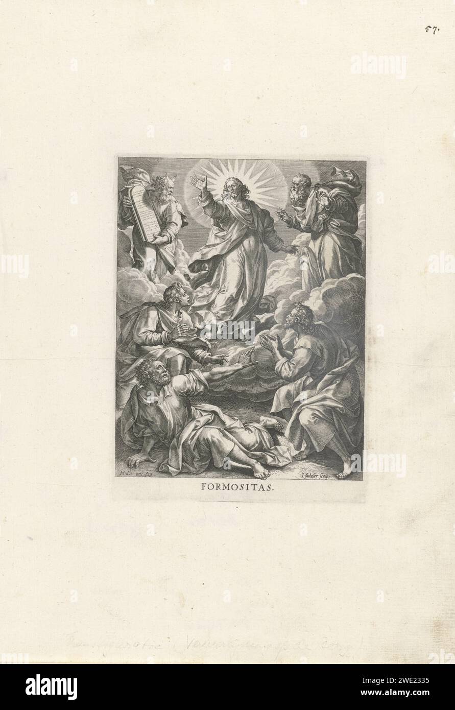 Transfiguration: Beauty, Johann Sadeler (I), After Maerten de Vos, 1585 - 1588 print Christ ...