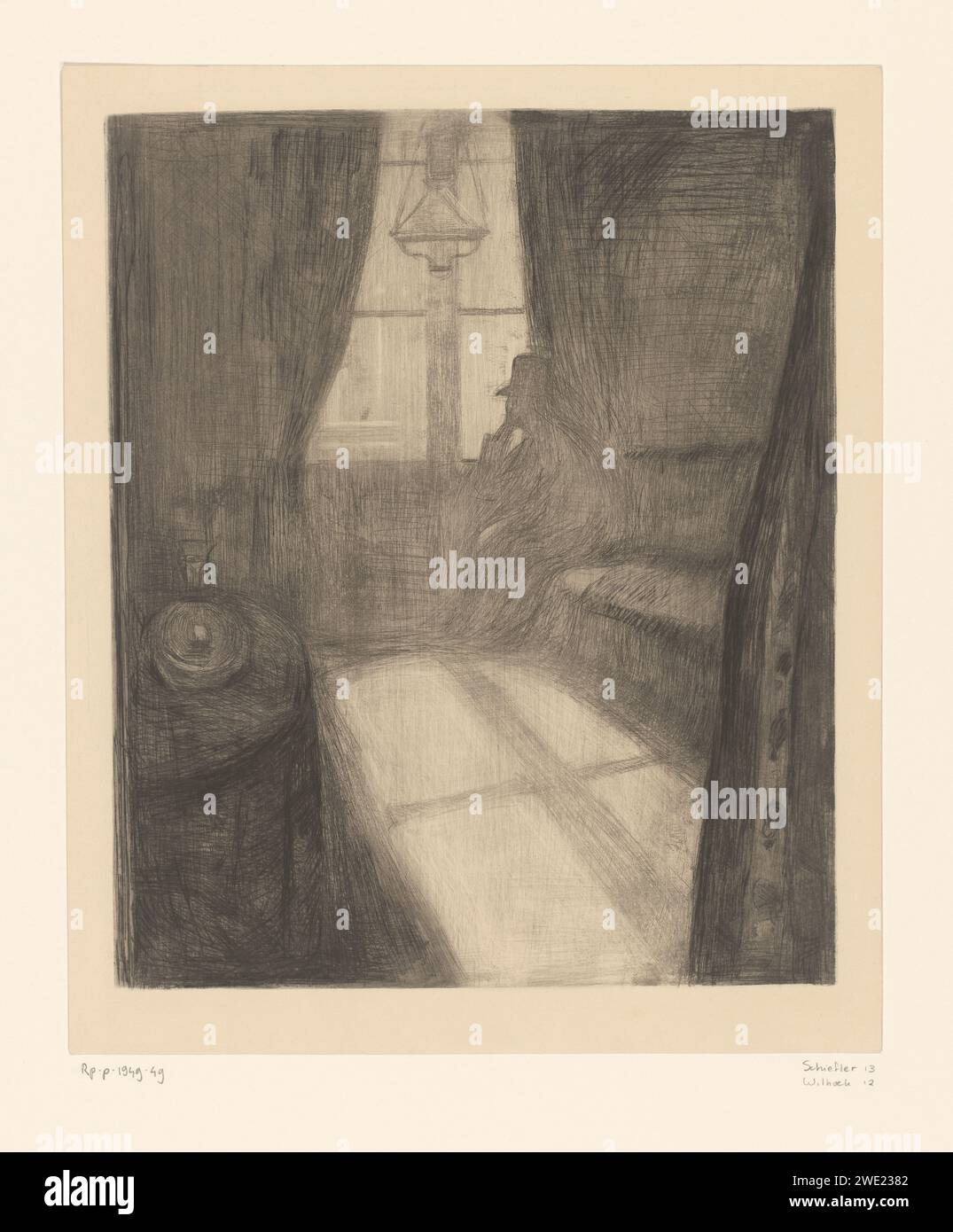 Man sitting in an interior by the window, Edvard Munch, 1895 print The ...