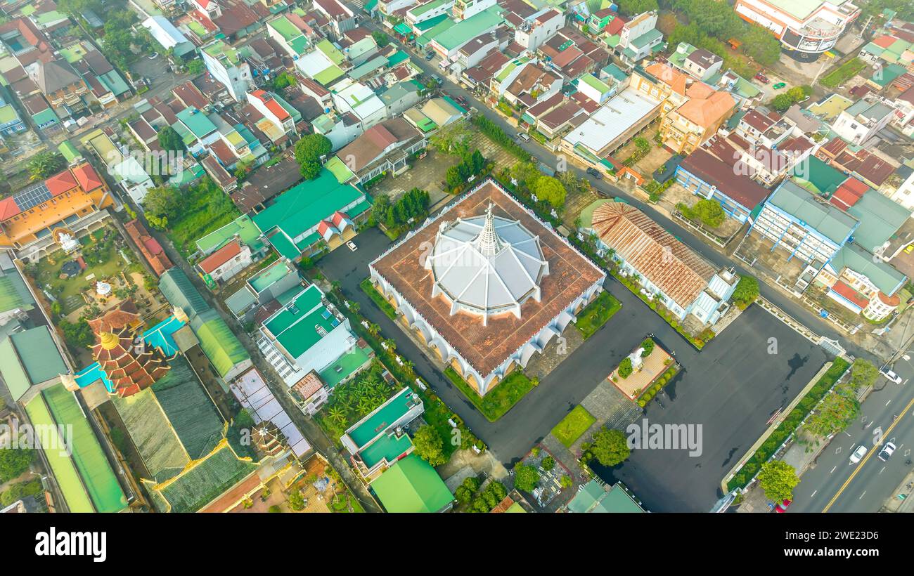 Aerial view Architectural outside Bao Loc Cathedral, a place for ...