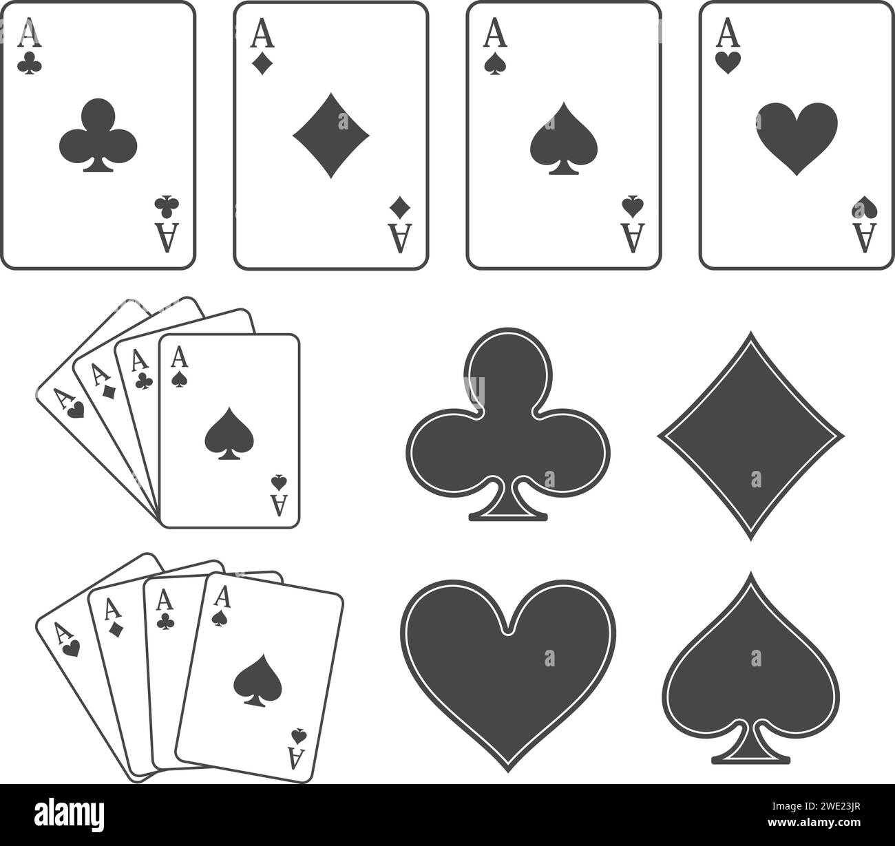 Playing cards and suits Stock Vector Image & Art - Alamy