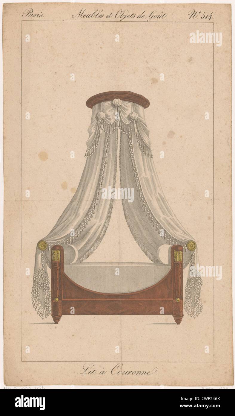 Hemelbed with arrow dockers, anonymous, 1801 - 1831 print A design for ...