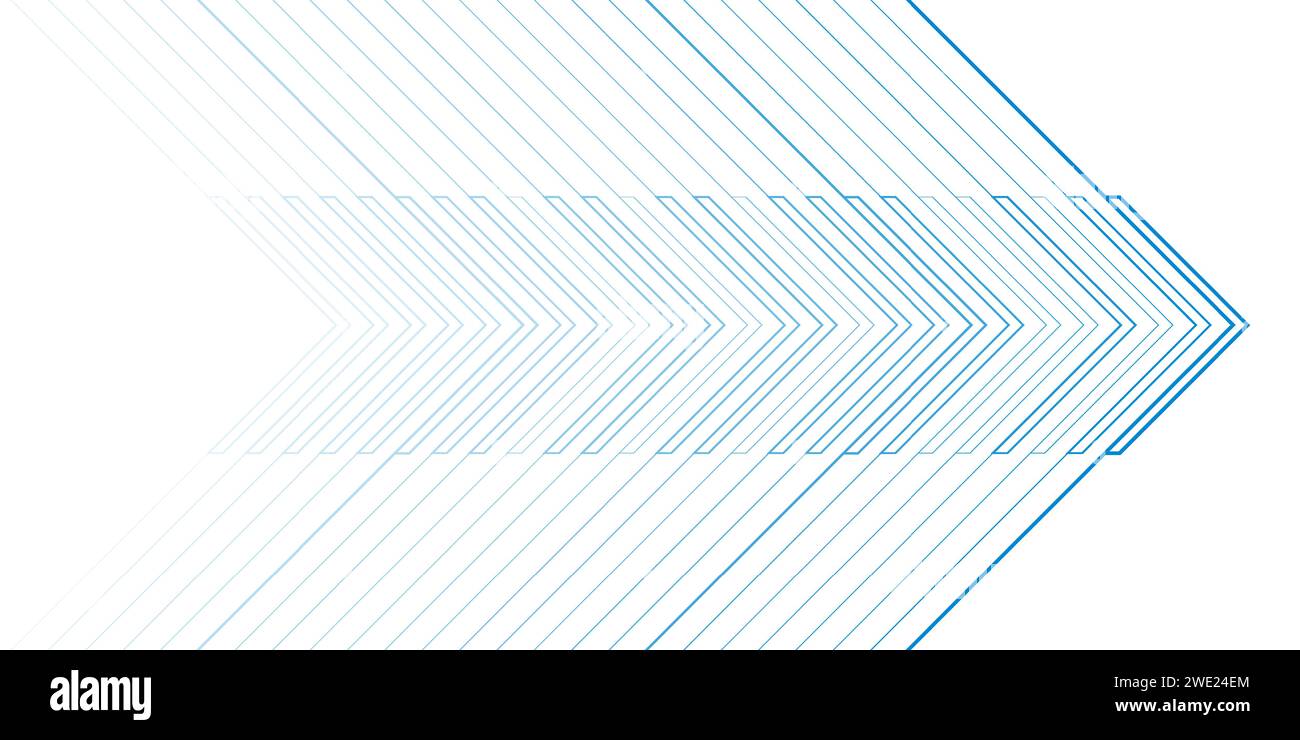 Abstract blue linear arrows geometric tech background. Vector design ...