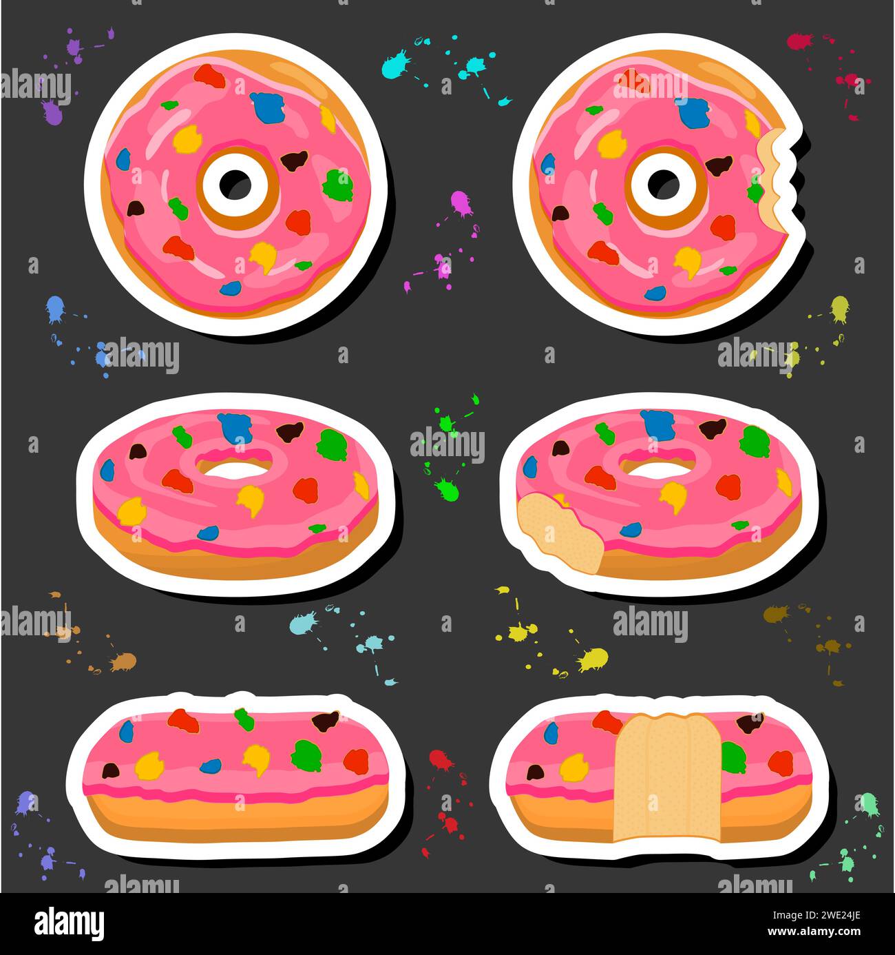 Sticky donuts Stock Vector Images - Alamy
