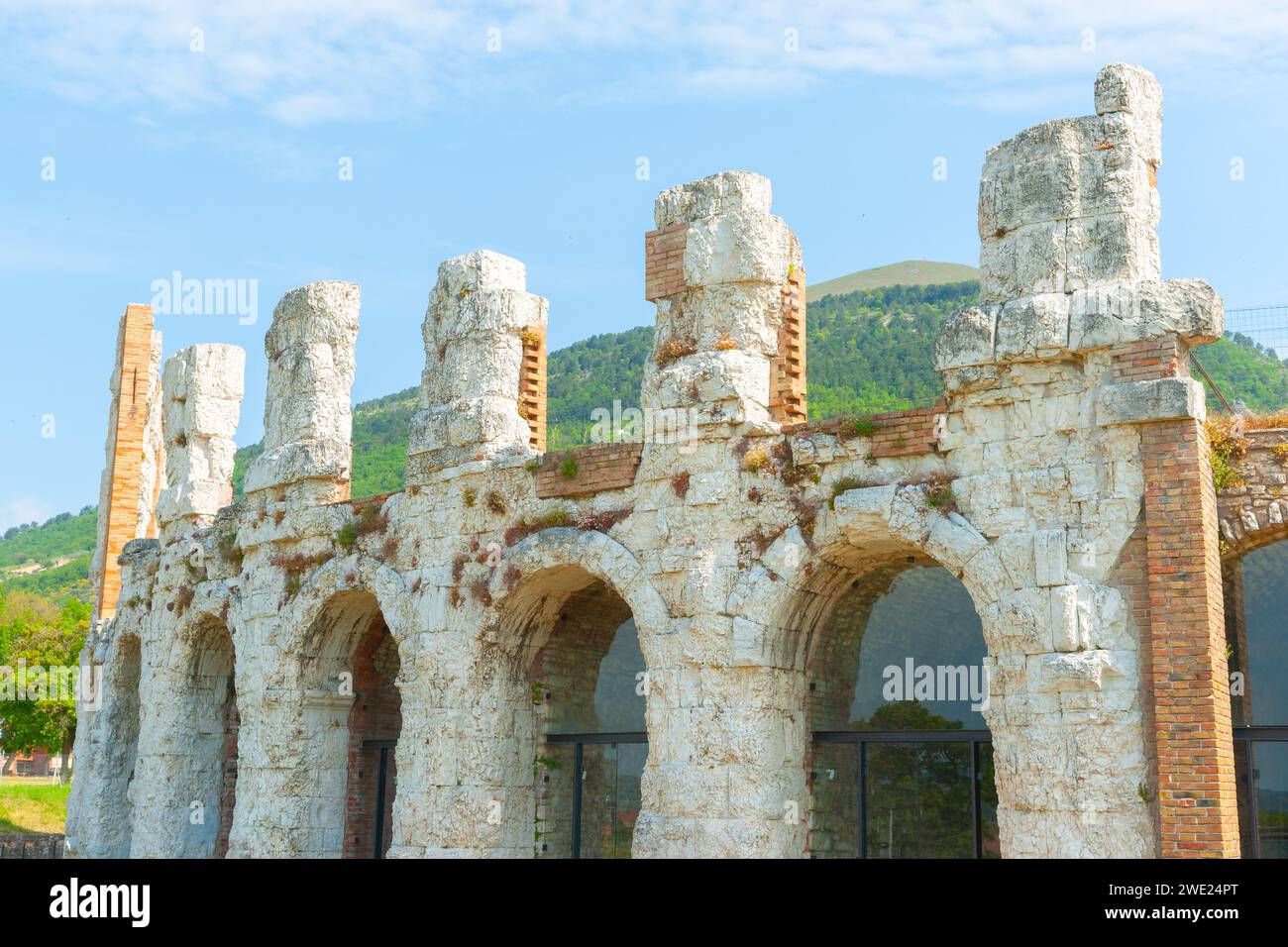 Section of amphitheater are the ruins of a 1st-century architectural ...