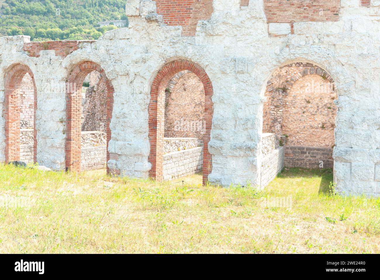 Section of amphitheater are the ruins of a 1st-century architectural ...