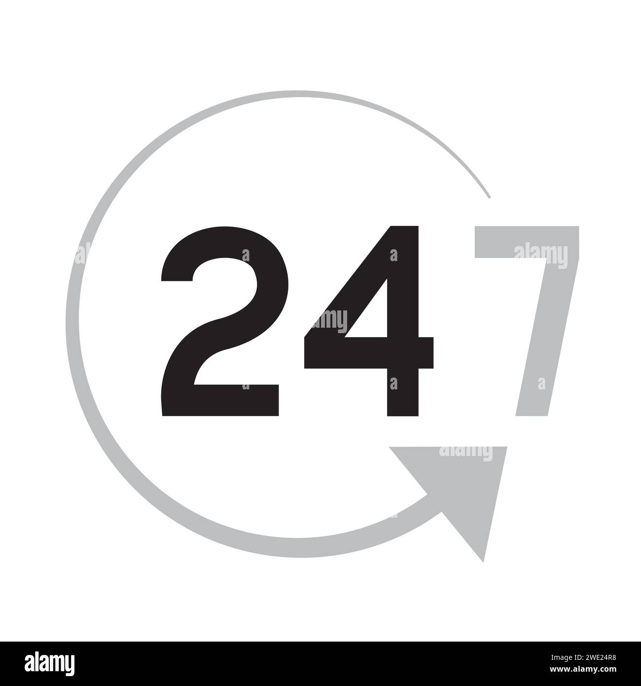 Work services 24 hours 7 days arrow sign symbol Stock Vector Image ...